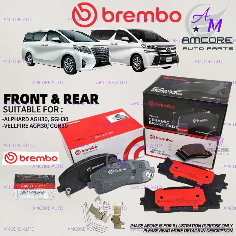 TOYOTA ALPHARD VELLFIRE AGH30 GGH30 - BREMBO BRAKE PADS / CERAMIC NAO ...