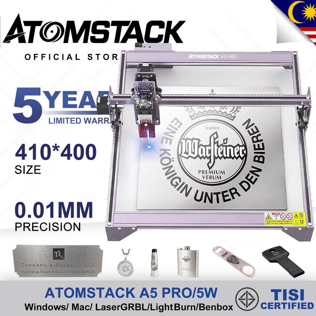 5-Year-Warranty ATOMSTACK A5 Pro 5W Laser Engraver CNC Desktop DIY ...