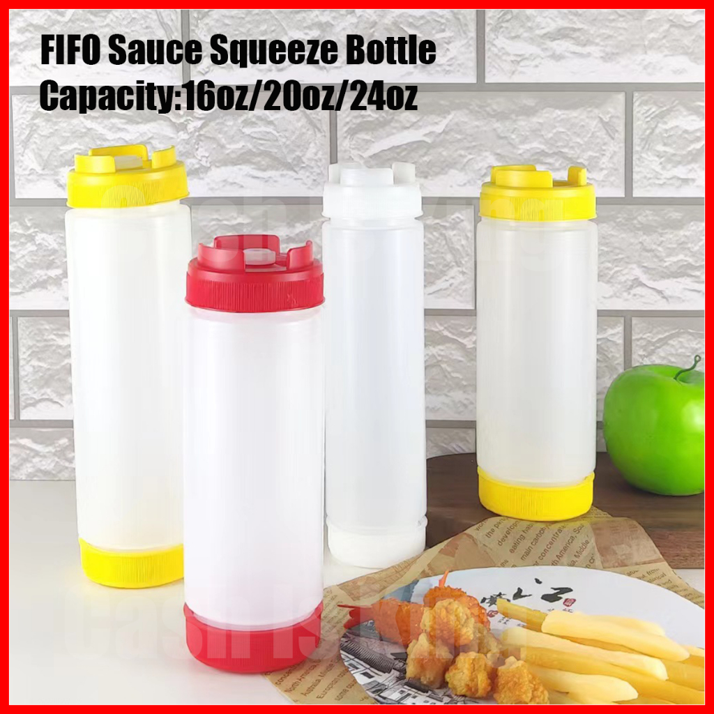 F.I.F.O. Bottle Squeeze Bottle with Lid First In, First Out Squeezer ...