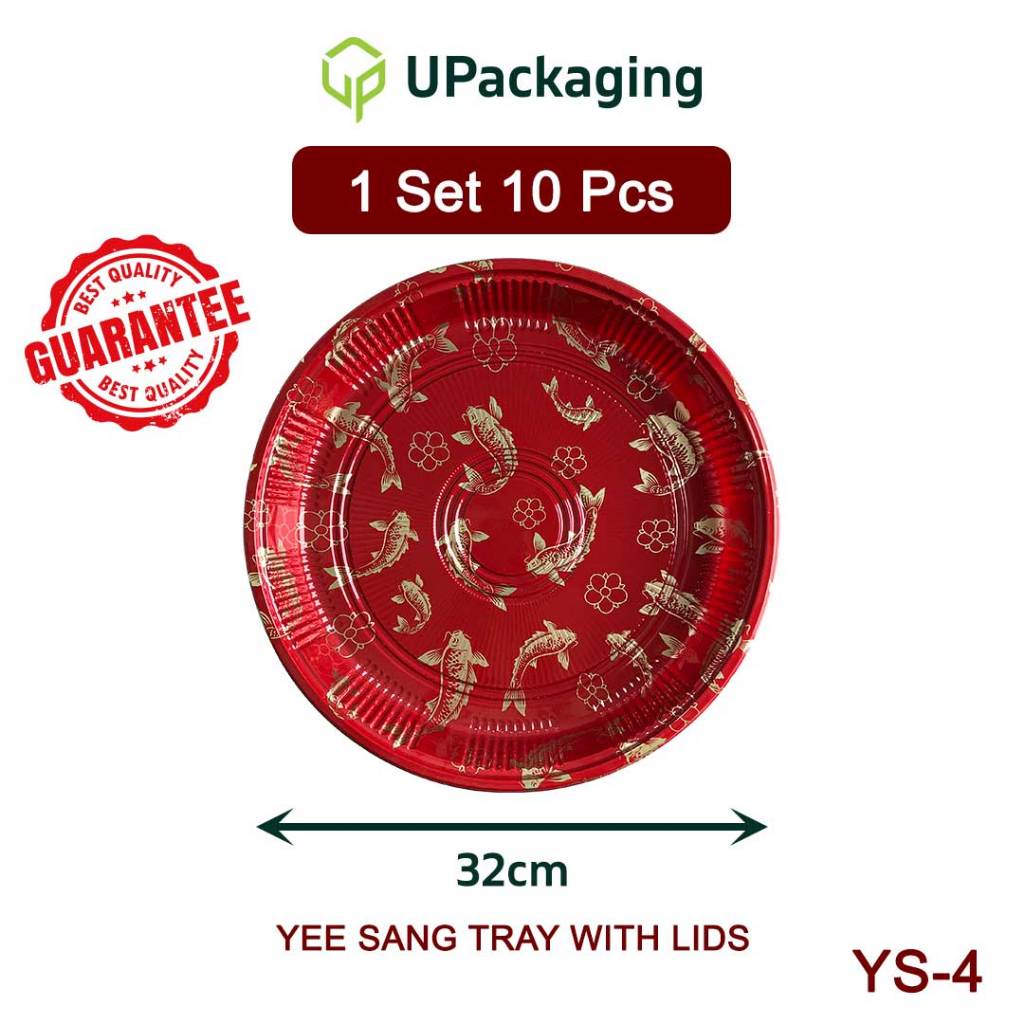 [10 PCS] YS-4 YEE SANG TRAY Sushi Box with Lids Yu Sheng Sang Sushi ...