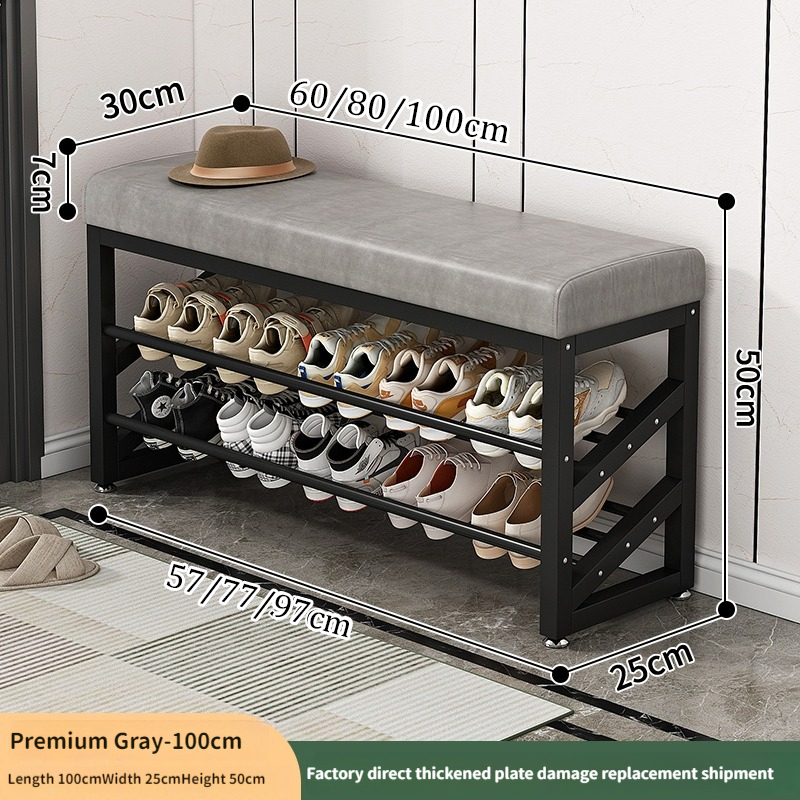 Shoe Stool Cabinet with Cushion Storage Modern Storage Stool Cushion ...