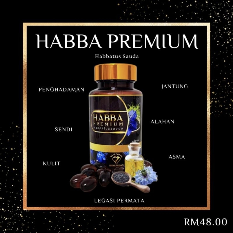 HABBA PREMIUM HABBATUS SAUDA ORIGINAL 💯 60 SOFTGEL LEGASI PERMATA ...
