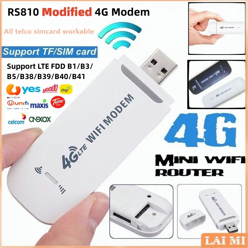 RS810 Modified 4G USB Dongle Modem Router Pocket WIFI Modem Sim Card 4G ...