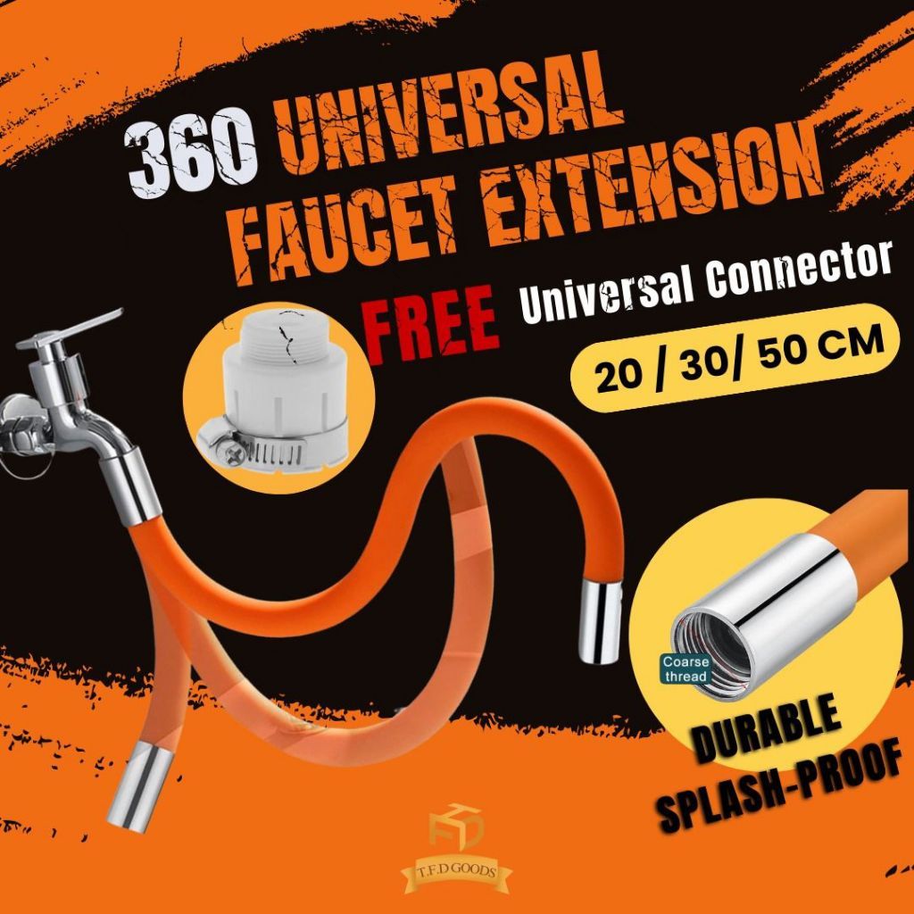 Universal Faucet Extension Extender 360°Free Bending Flexible Hose ...