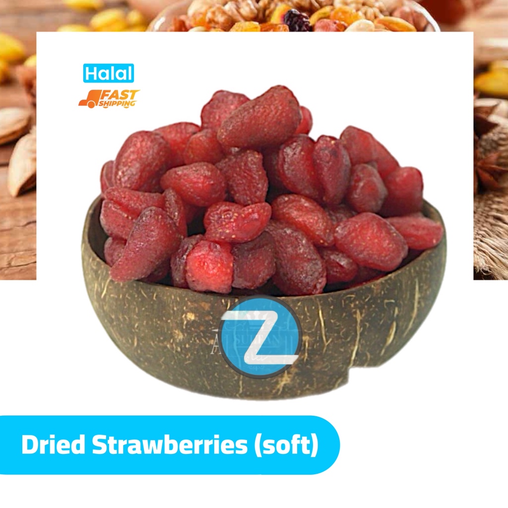 MAHA Strawberi Kering | Dried Strawberries 100g, 300g, 500g | Shopee ...