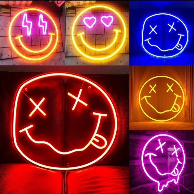 Smile Face Neon Sign Decoration Led Neon Light Signboard Neon Lights ...