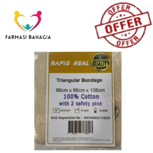 [ Exp 3/2028 ] RAPID HEAL TRIANGULAR BANDAGE (KAIN ANDUH) | Shopee Malaysia