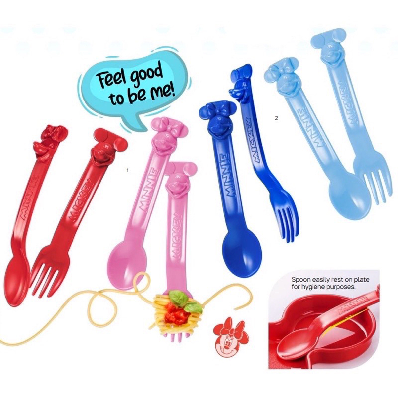 Tupperware Mickey Fork + Minnie Spoon set (2pcs) | Shopee Malaysia