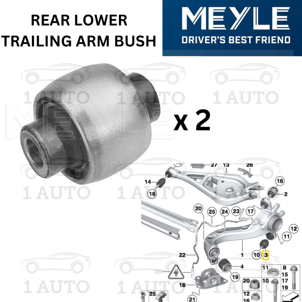 MEYLE GERMANY REAR LOWER TRAILING ARM BUSH BMW E36 E46 X3 E83 Z4 E85 ...