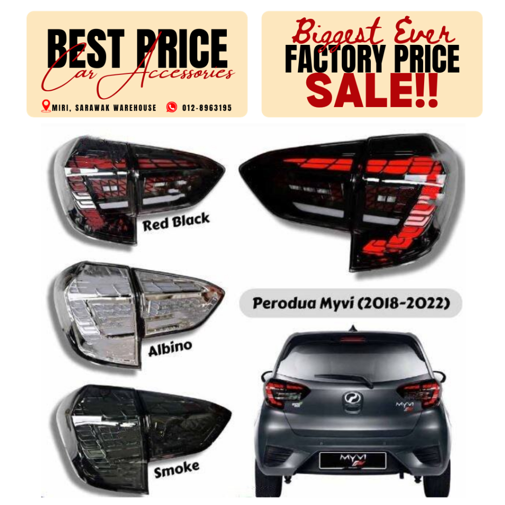 Perodua Myvi G3 2018 - 2023 DRL LED Tail Lamp Tail Light Dragon Scale ...