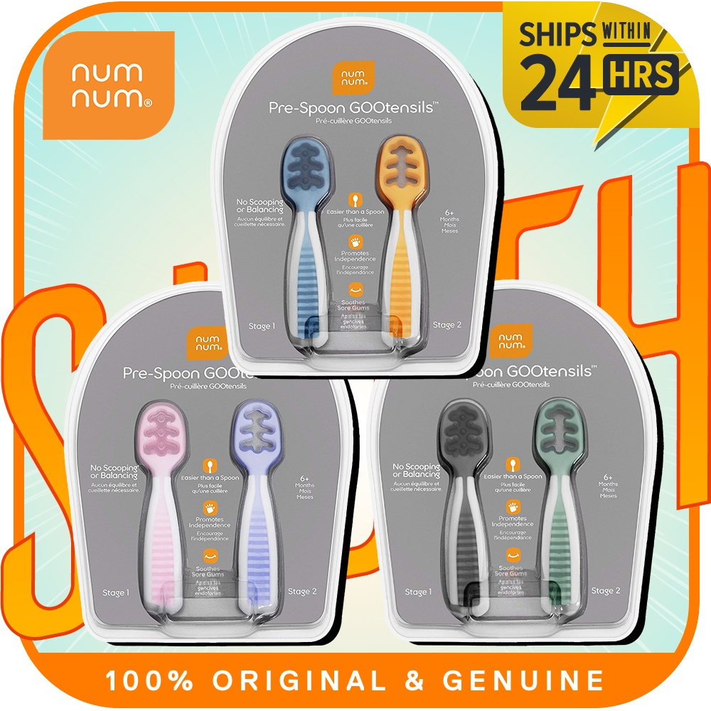 NumNum Pre-Spoon GOOtensils | Baby Spoon Set (Stage 1 + Stage 2) | BPA ...