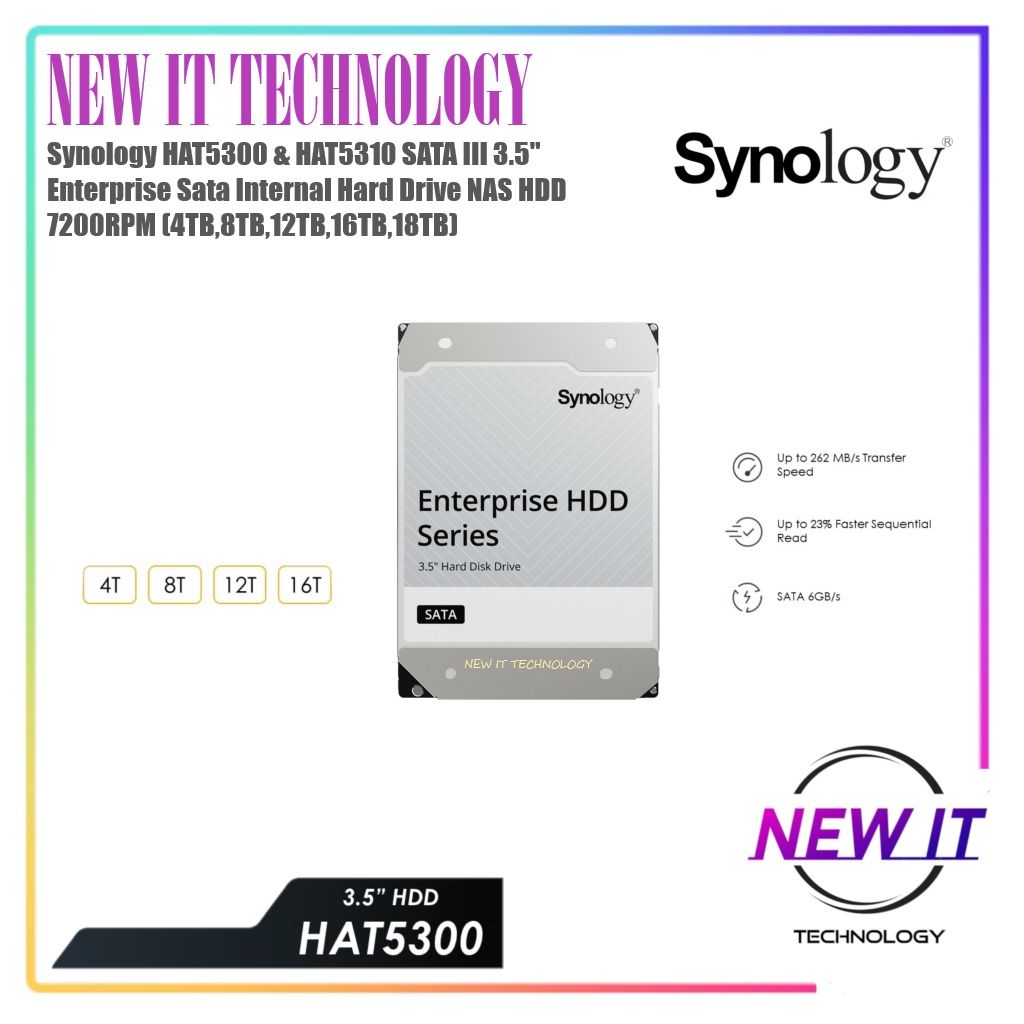 Synology HAT5300 & HAT5310 SATA III 3.5'' Enterprise Sata Internal Hard ...