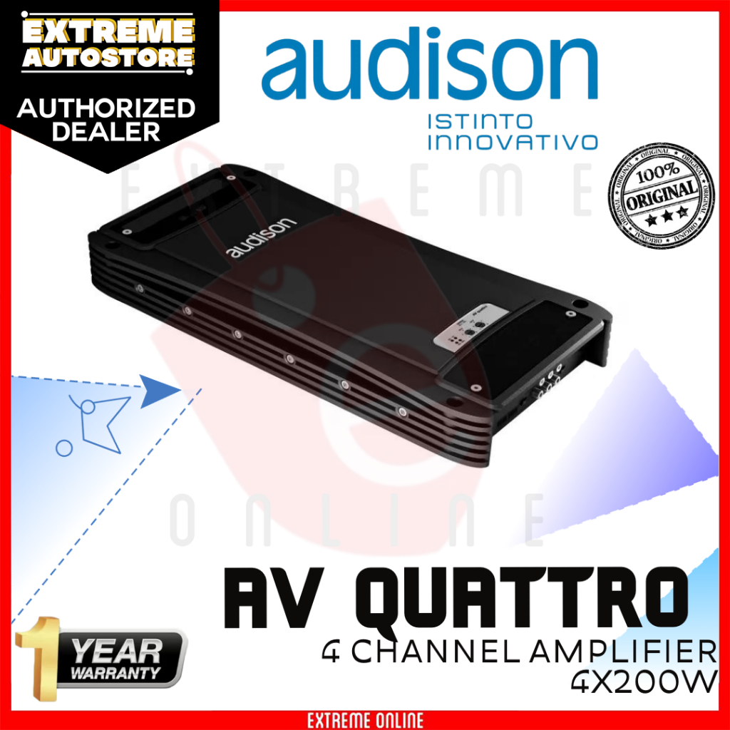 Audison AV QUATTRO 4-Channel 800W RMS VOCE Series Power Amplifier ...