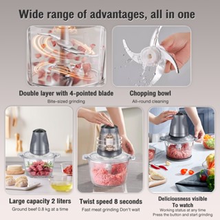 Simmo Meat Grinder Food Processor Blende 450W 4 Blades Chopper Blender 2L | Shopee Malaysia