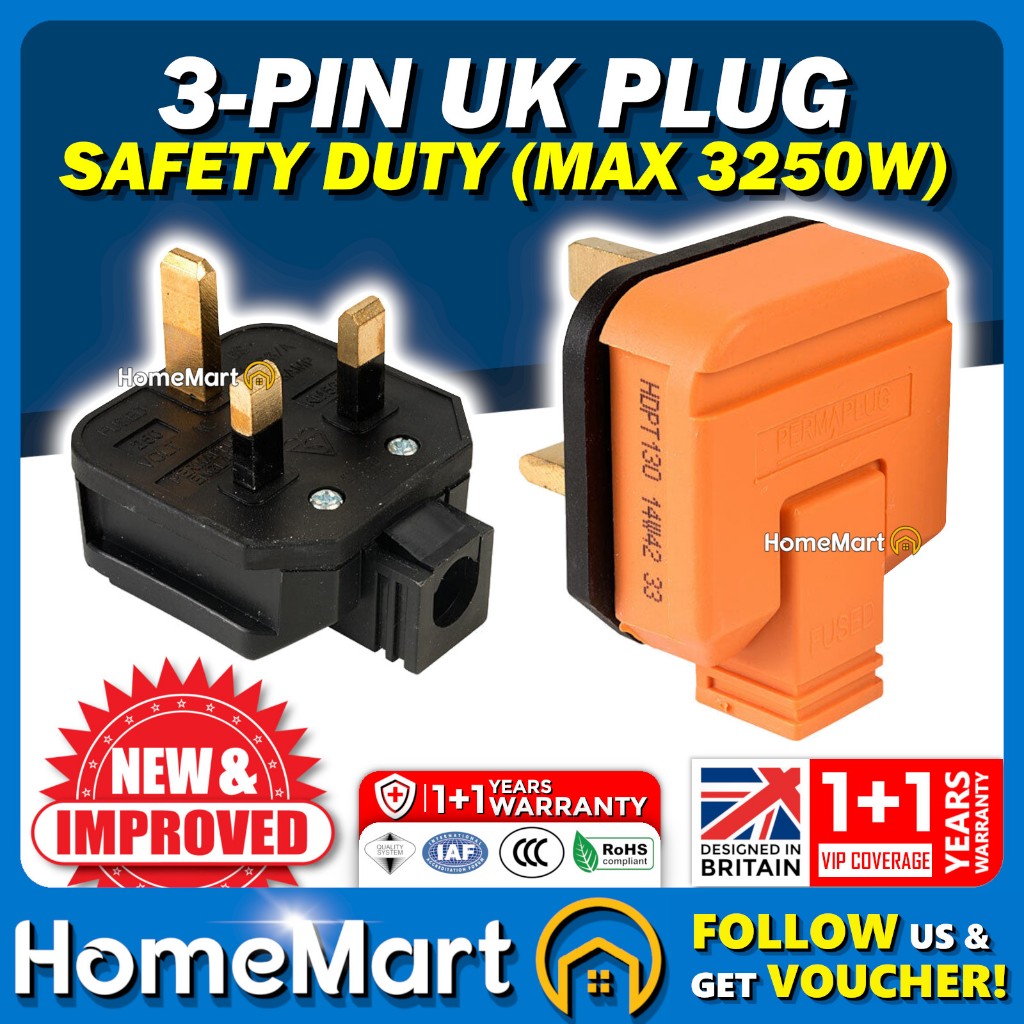 Heavy duty 3 pin socket plug Extension plug socket plug extension Soket ...