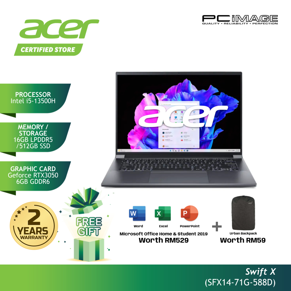 ACER SWIFT X SFX14-71G-588D I5-13500H/16GB/512GB/RTX3050/14.5" OLED ...