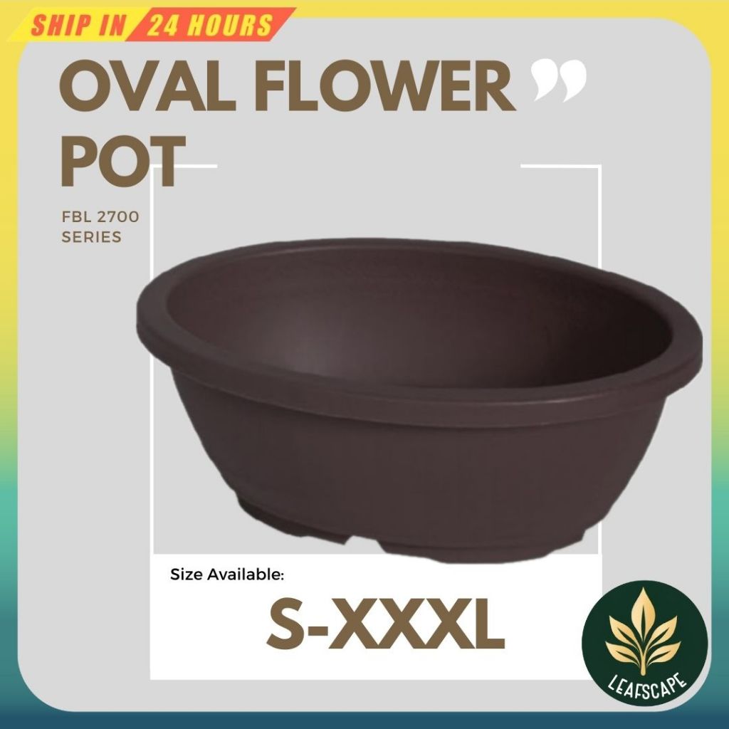 Pasu Bunga Pasu Bonsai Felton Oval Flower Pot Fiber Flower Plant ...