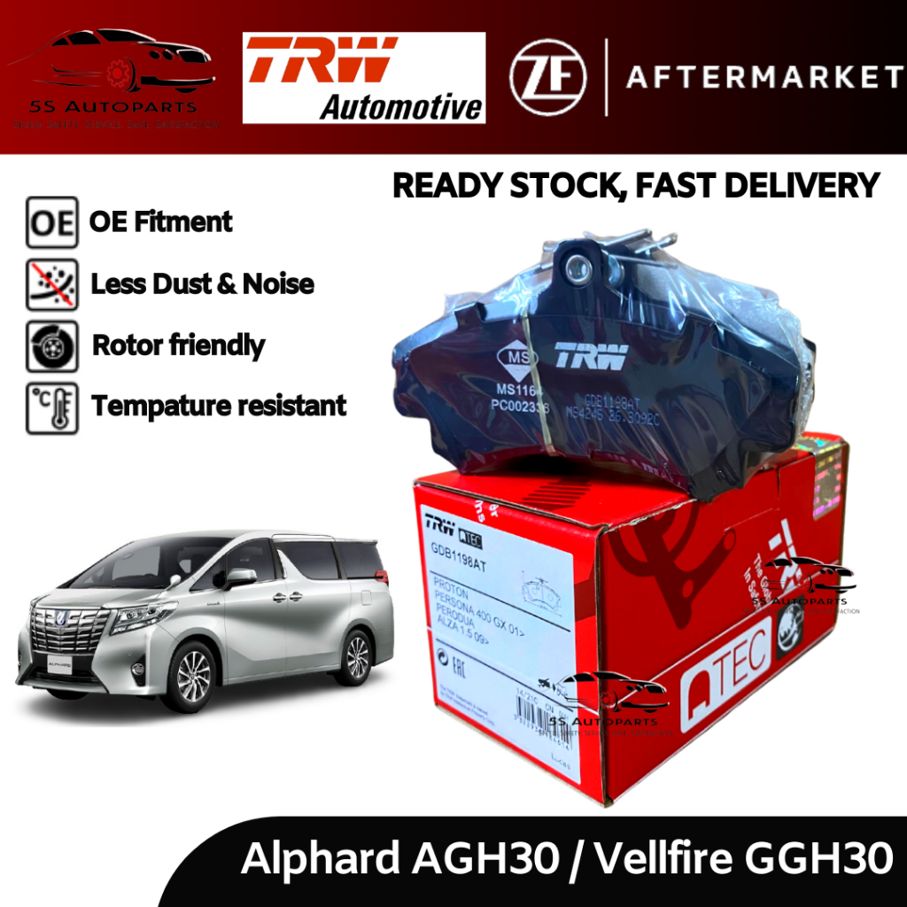 TRW Alphard AGH30 / Vellfire GGH30 Front Set (Depan) & Rear Set ...