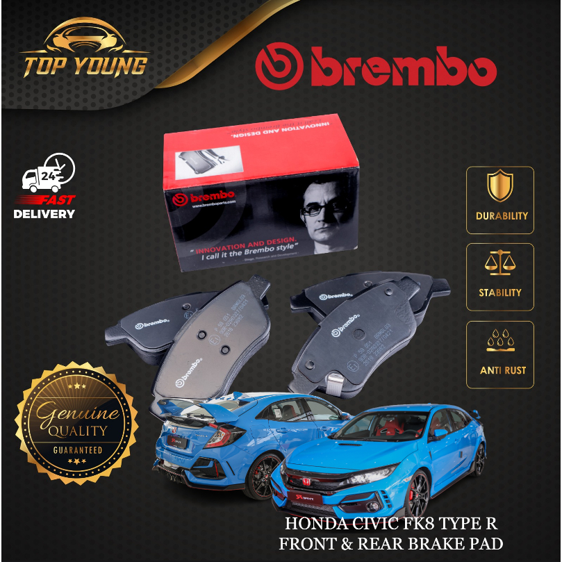 BREMBO HONDA CIVIC FK8 TYPE R FRONT OR REAR BRAKE PAD 100% ORIGINAL ...