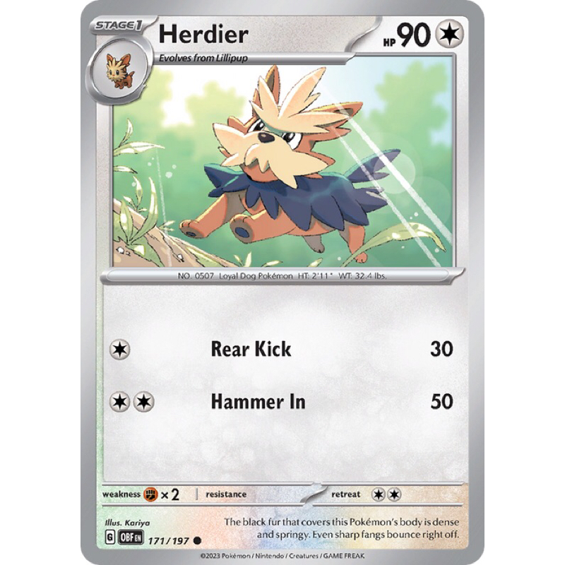 Herdier - 171/197 - Common Obsidian Flames Singles | Shopee Malaysia