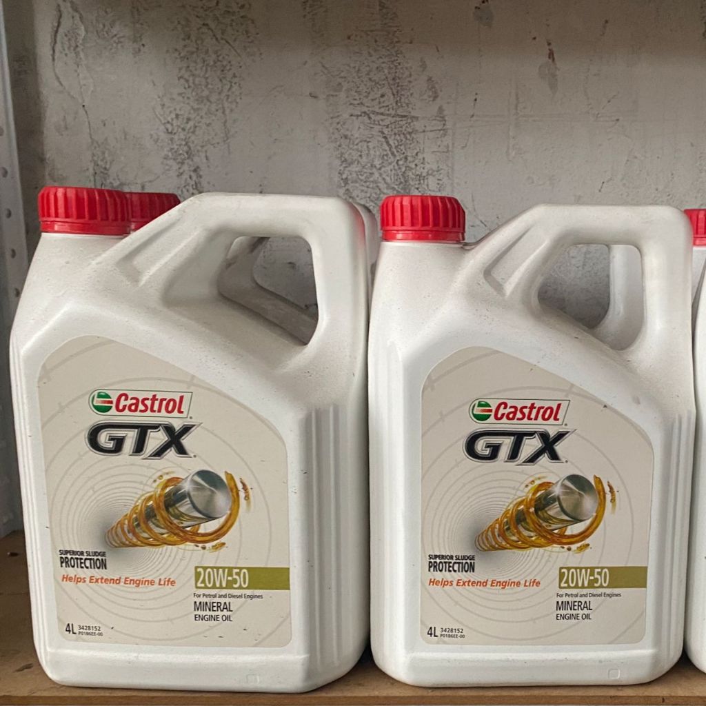 CASTROL GTX 20W50 ENGINE OIL 4 LITER ( LONGLIFE/SMOOTH/QUIET) | Shopee ...