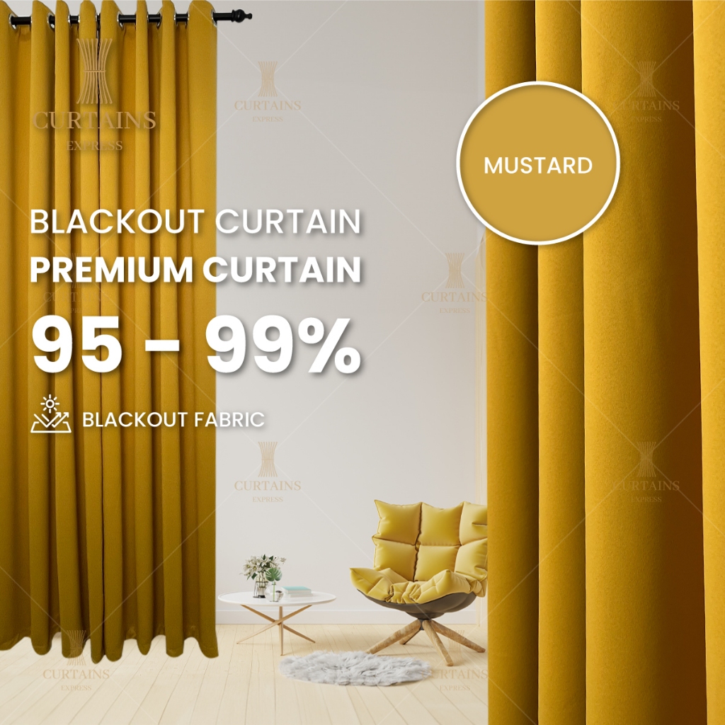 Premium Blackout Curtains /Langsir Tebal / UV Sunblock Curtain /99 ...