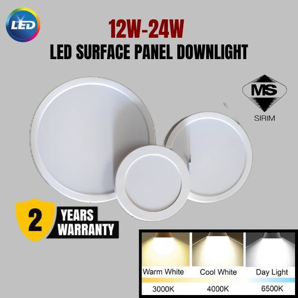 LED Surface Panel Downlight 12W 18W 24W Ceiling Down Light ROUND (WARM ...