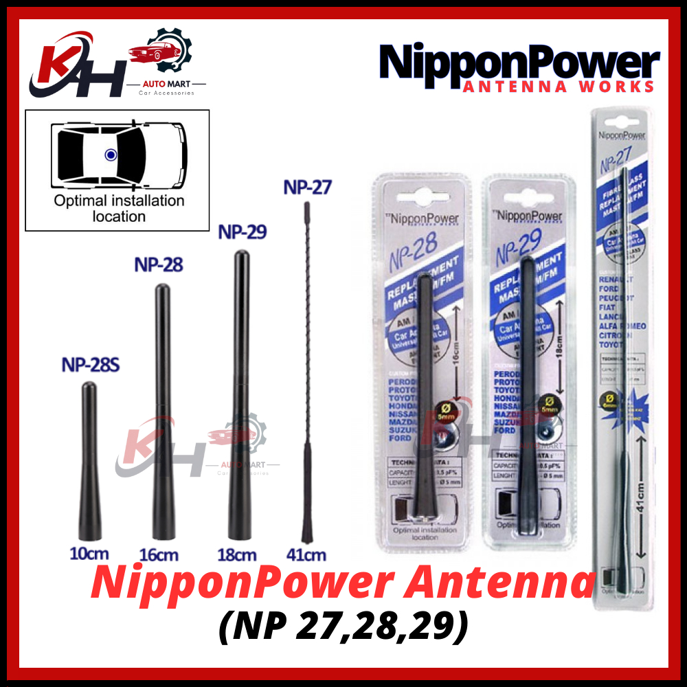 ORIGINAL NIPPON POWER NP 12 21 27 28 29 Car Radio Power Antenna Refill Replacement Unit Audio ...