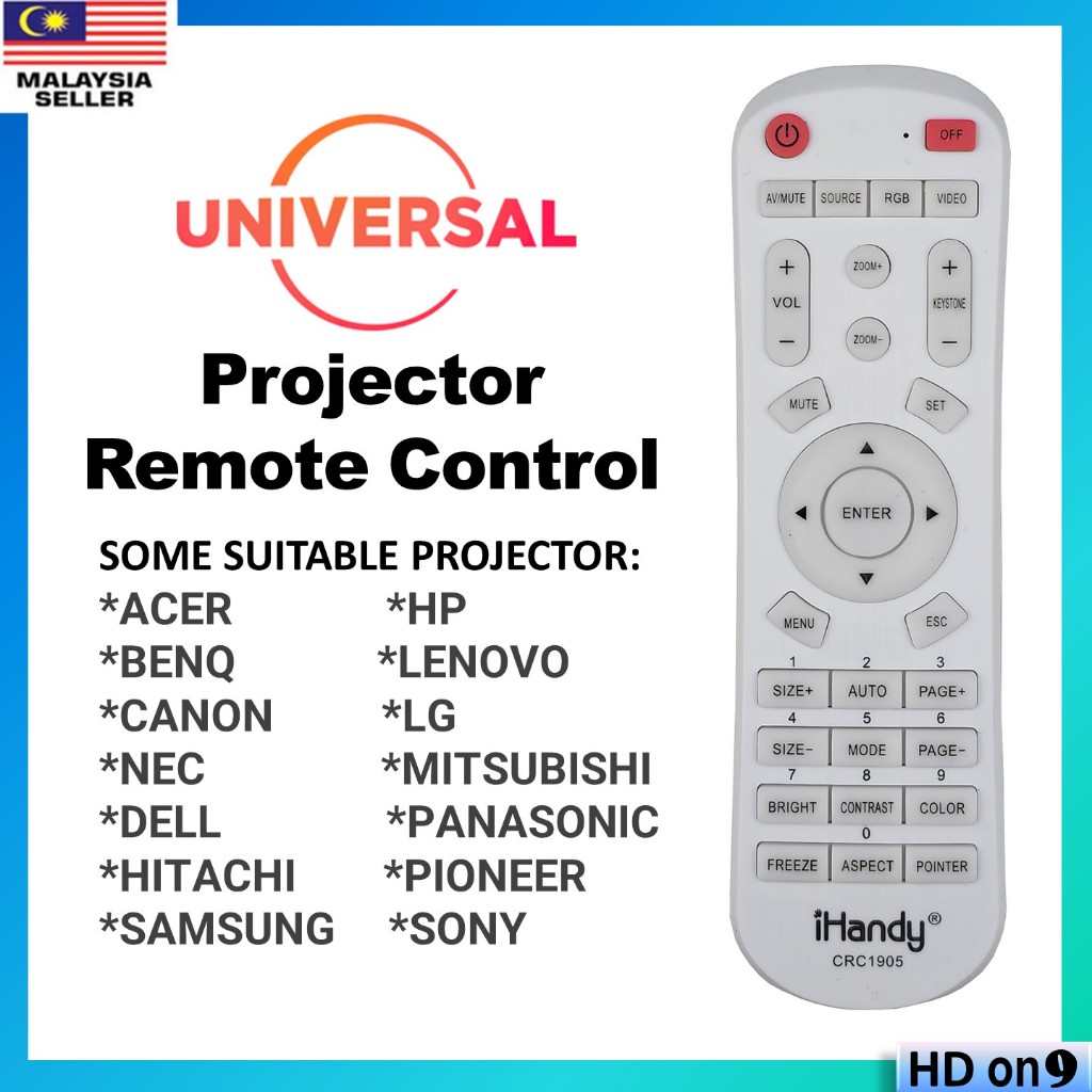 Universal Projector Remote Control For All Brands Ihandy Crc 1905