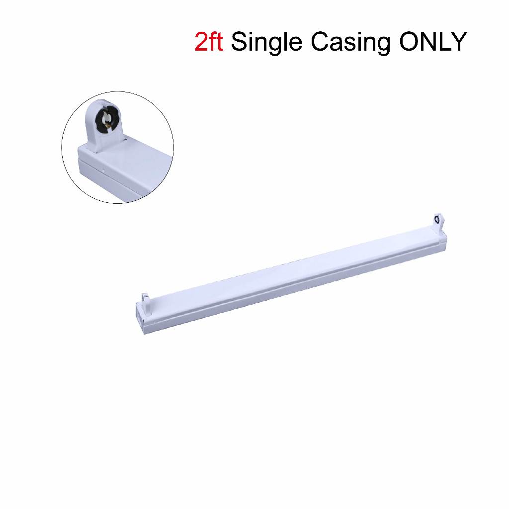 (2FT & 4FT) T8 LED Tube Casing Fitting Thin/Thick for LED T8 Tubes Fluorescent Light Single ...