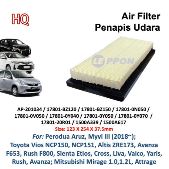 Leppon Air filter Toyota Vios Perodua Myvi Mitsubishi Mirage Penapis ...