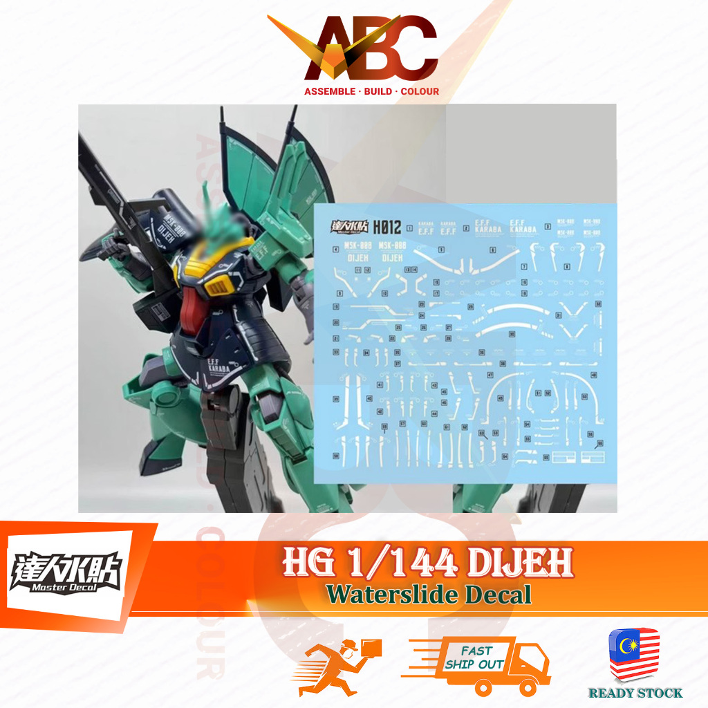 (Master) Waterslide Decal - HG 1/144 Dijeh (Fluorescent) MSK-008 Model ...