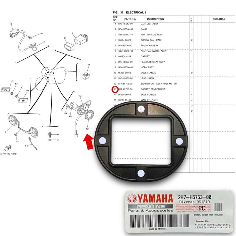 ORIGINAL RXZ TANK FLOAT RUBBER GASKET ASSY GETAH LAPIK SENDER UNIT ...