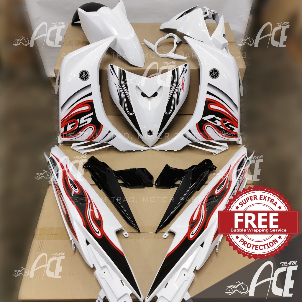 Coverset LC135 V2 V3 V4 V5 MX King Api Putih Merah Hitam Yamaha LCV2 ...