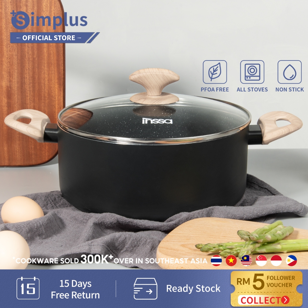 Simplus 24cm Soup Pot Non Stick Coating Periuk PFOA Free Compatible With All Stovetops ...