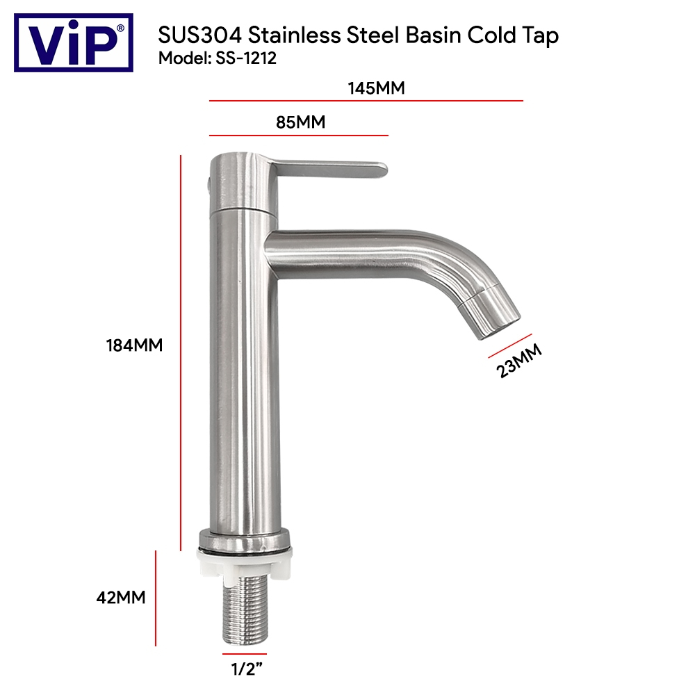 PILLAR TAP MATT GREY /Bathroom Wash Basin Cold Water Tap Faucet ...