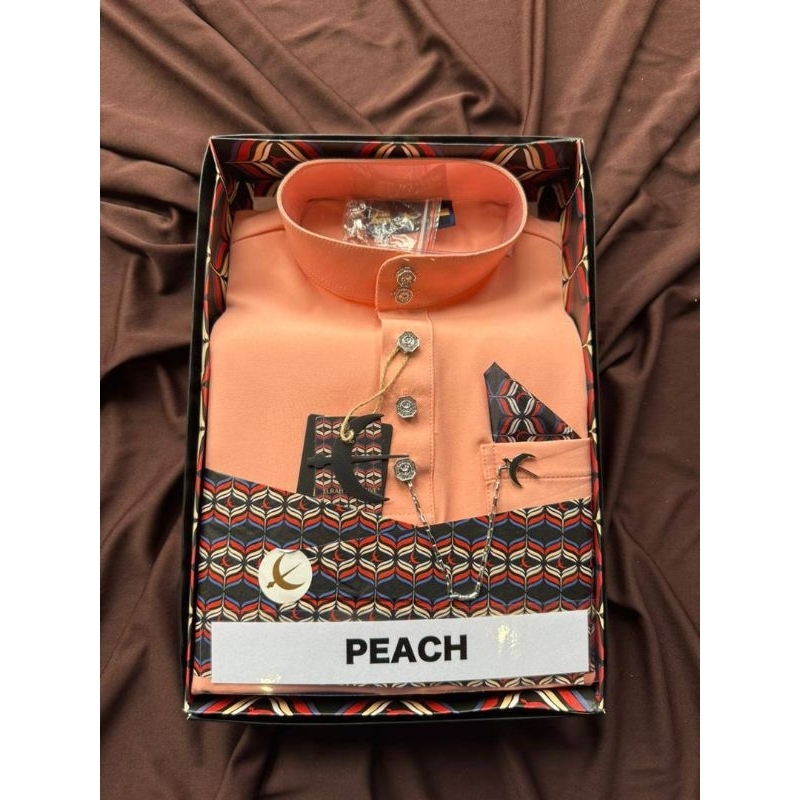 Baju Melayu Ultimate 2.0 Elrah Exclusive BAJU RAYA Burnt Brick Orange Matte Seal Brown Rust ...