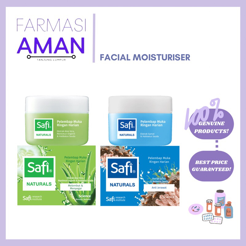 Safi Naturals Facial Moisturiser 50g (Gamat / Aloe Vera) | Shopee Malaysia