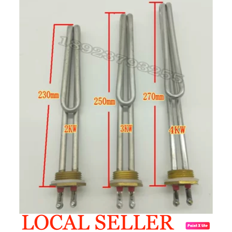 32MM 2/3/4 KW Heater Heating Element Water Boiler Steam Sauna Steamer ...