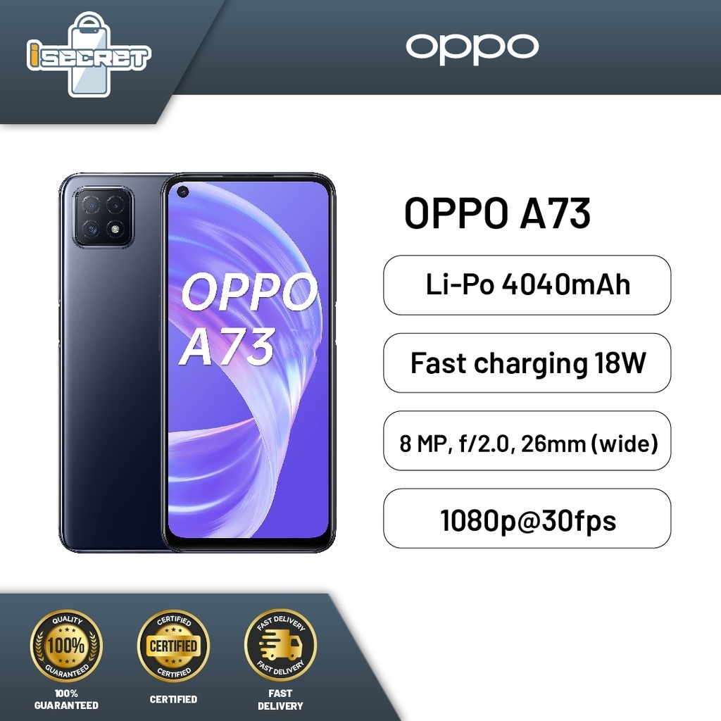 Oppo A73 (8GB RAM + 128GB ROM) 6.5 Inch 16MP Original SmartPhones 1 Year Warranty | Shopee Malaysia