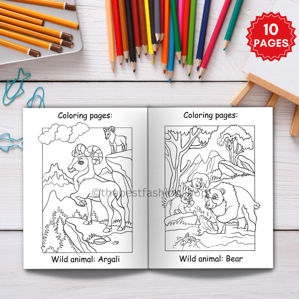P018 [Softcopy PDF] Forest Animals Coloring Pages Printable Kertas ...