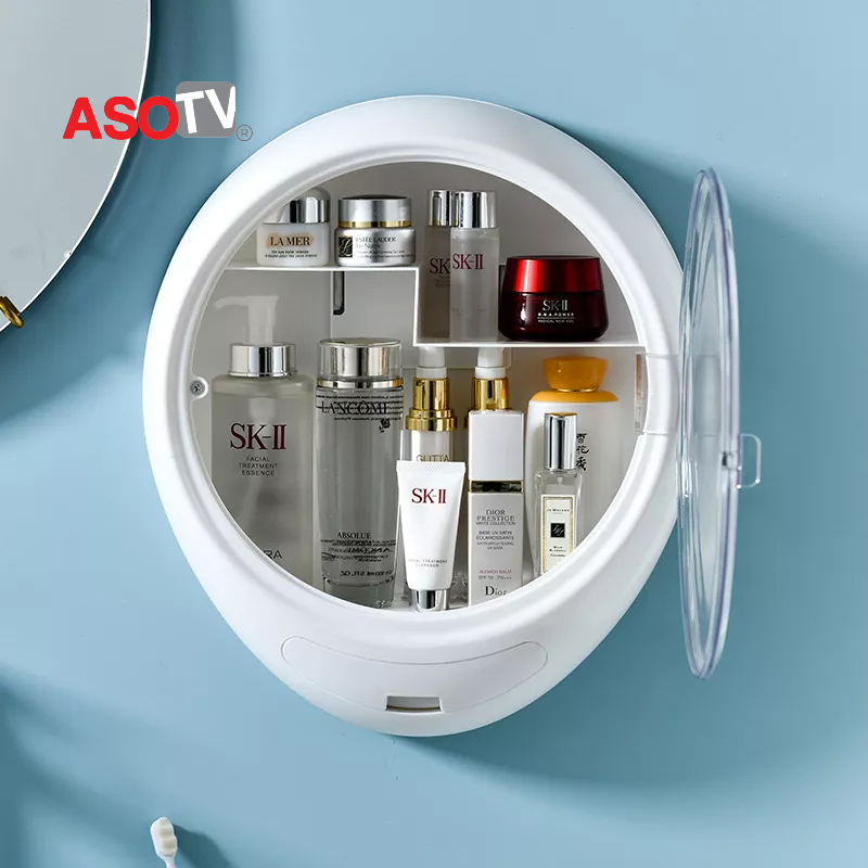 ASOTV® Cosmetic Make-up Storage Box Wall Hanging Large with Door Drawer ...