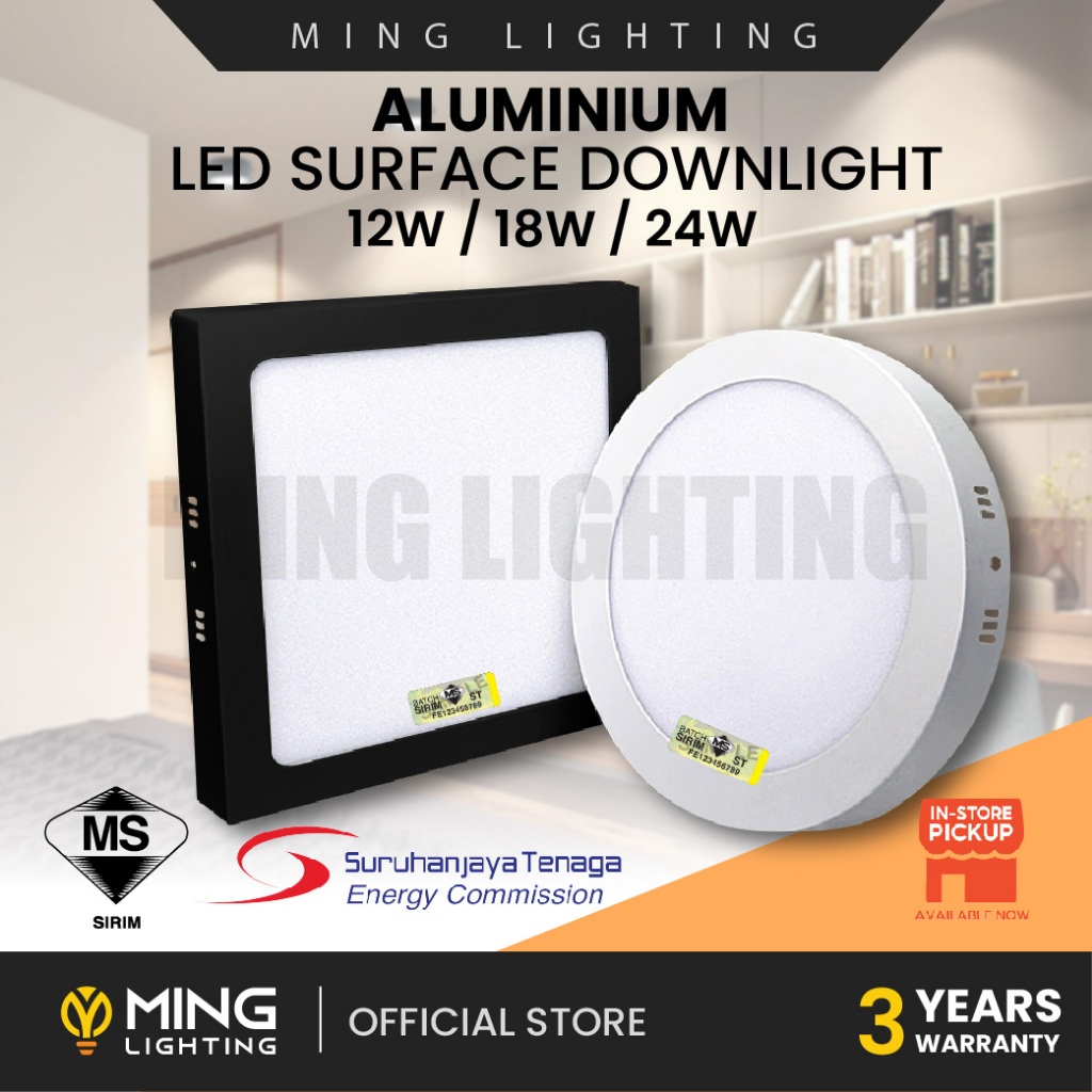 Aluminium LED Surface Downlight 12W 18W 24W Mounted Ceiling Lights Down ...