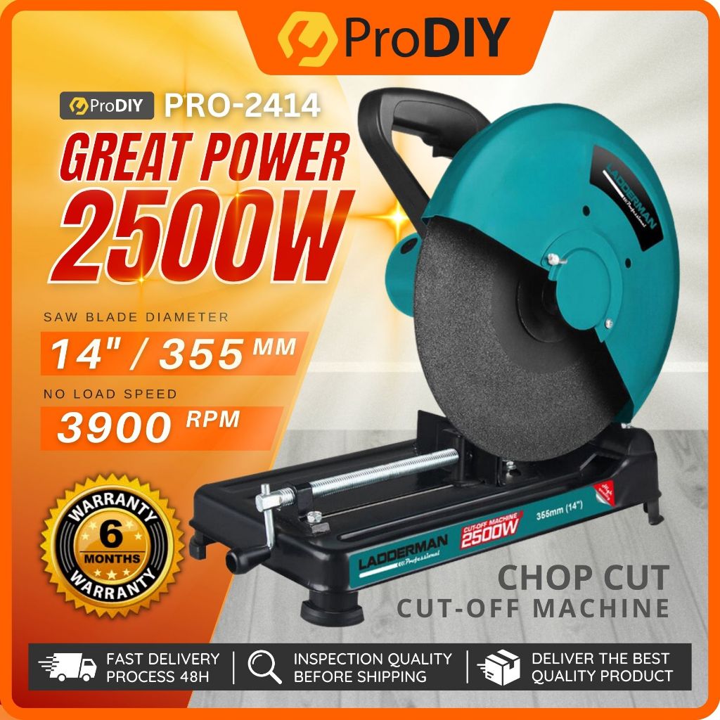 PRODIY PRO-2414 LADDERMAN LD-2414 2500W 14" 355mm Cut Off Machine / Chop Saw / Cutting Machine ...