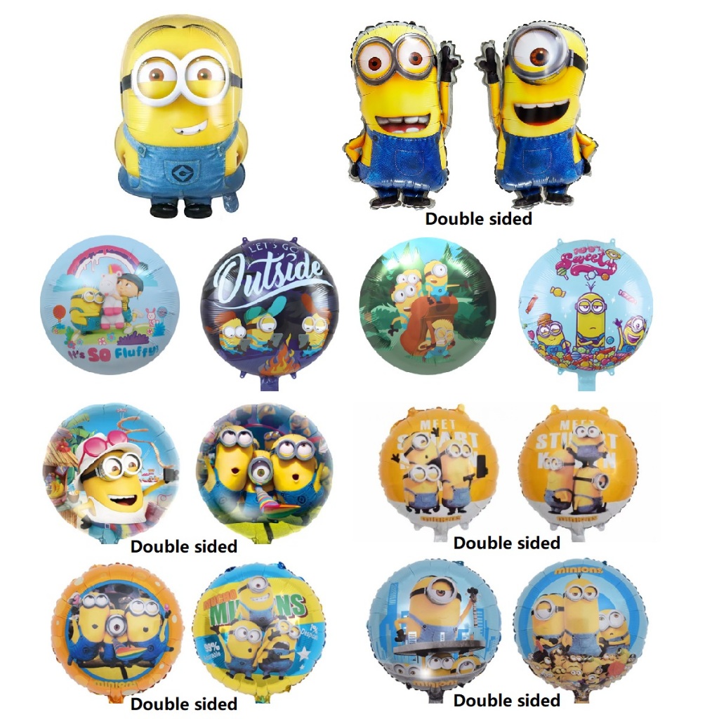 [Ready Stock] Minions Cartoon Theme Foil Balloon Party Supplier QQ ...