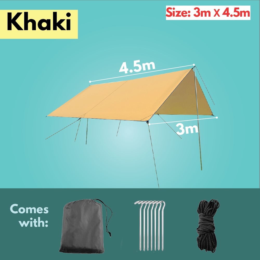 Das Nature™ Camping Flysheet tarp waterproof ultralight Khemah Kanopi ...