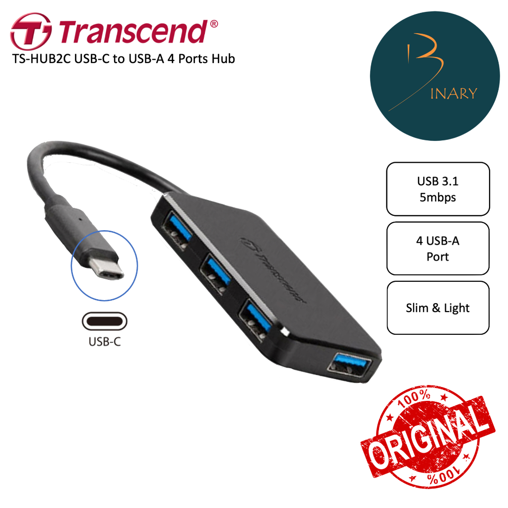 Transcend HUB2C Type-C 4 ports USB 3.1 Hub | Shopee Malaysia