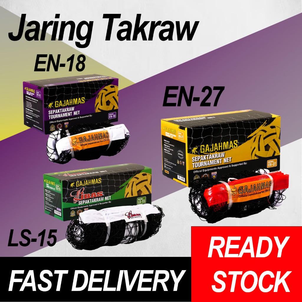 【Original】Ready Stock Jaring Sepak Takraw Takraw Net LS15/EN18/EN27 ...