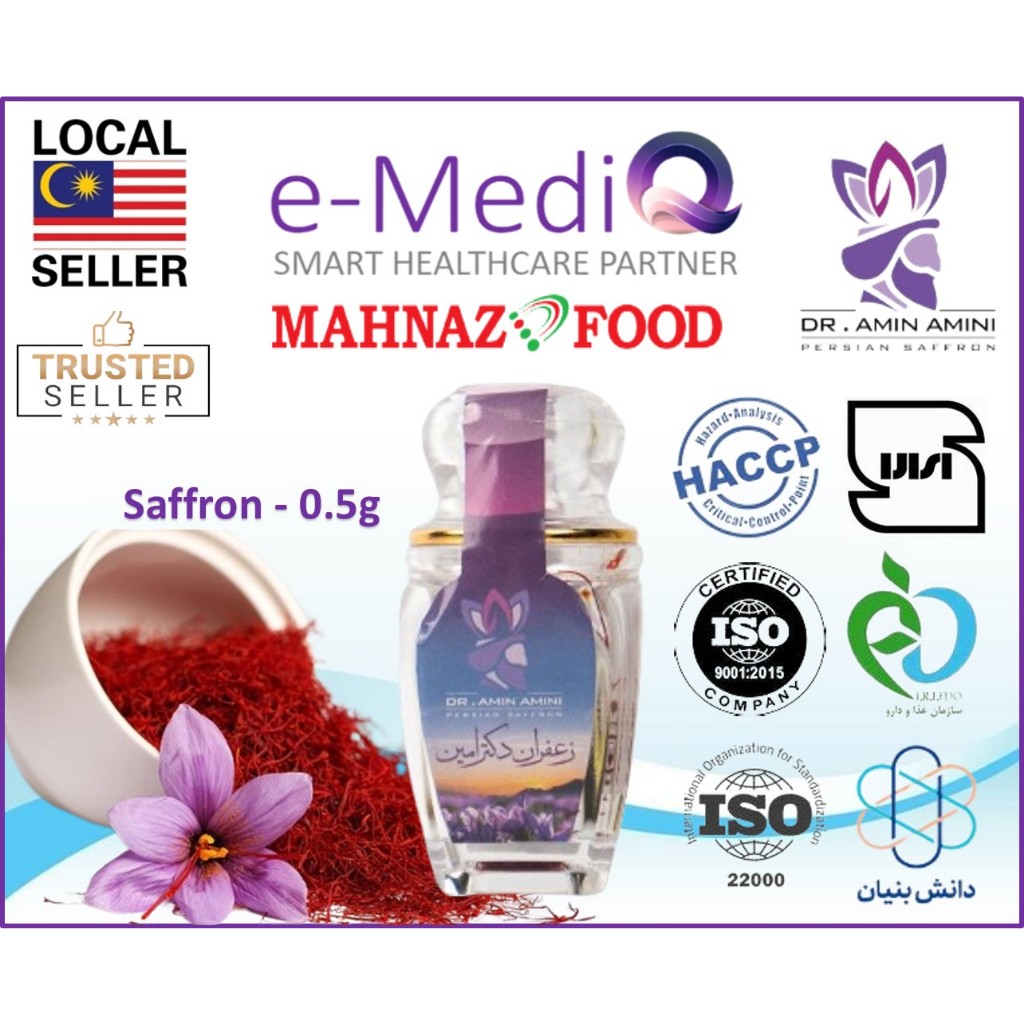 SAFFRON 100% ORIGINAL BY MAHNAZ FOOD HIGH QUALITY (0.5g/Bottle) [NEW ...