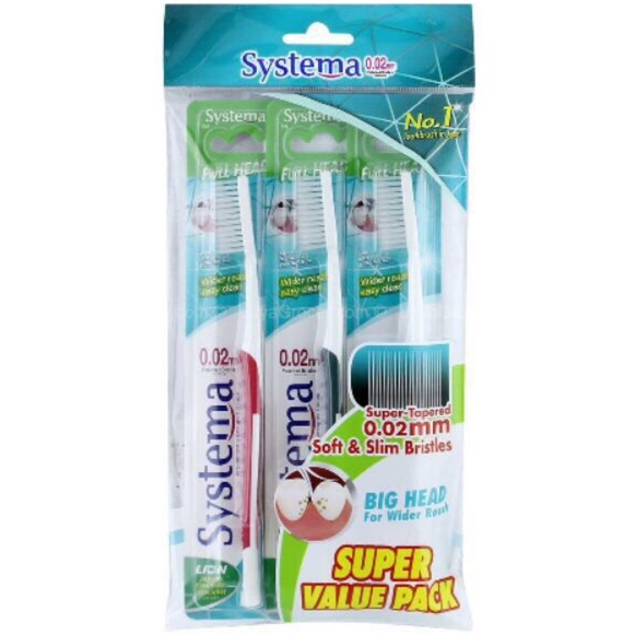 SYSTEMA TOOTHBRUSH SUPER VALUE PACK (3'S) FULL HEAD (BIG HEAD) | Shopee ...